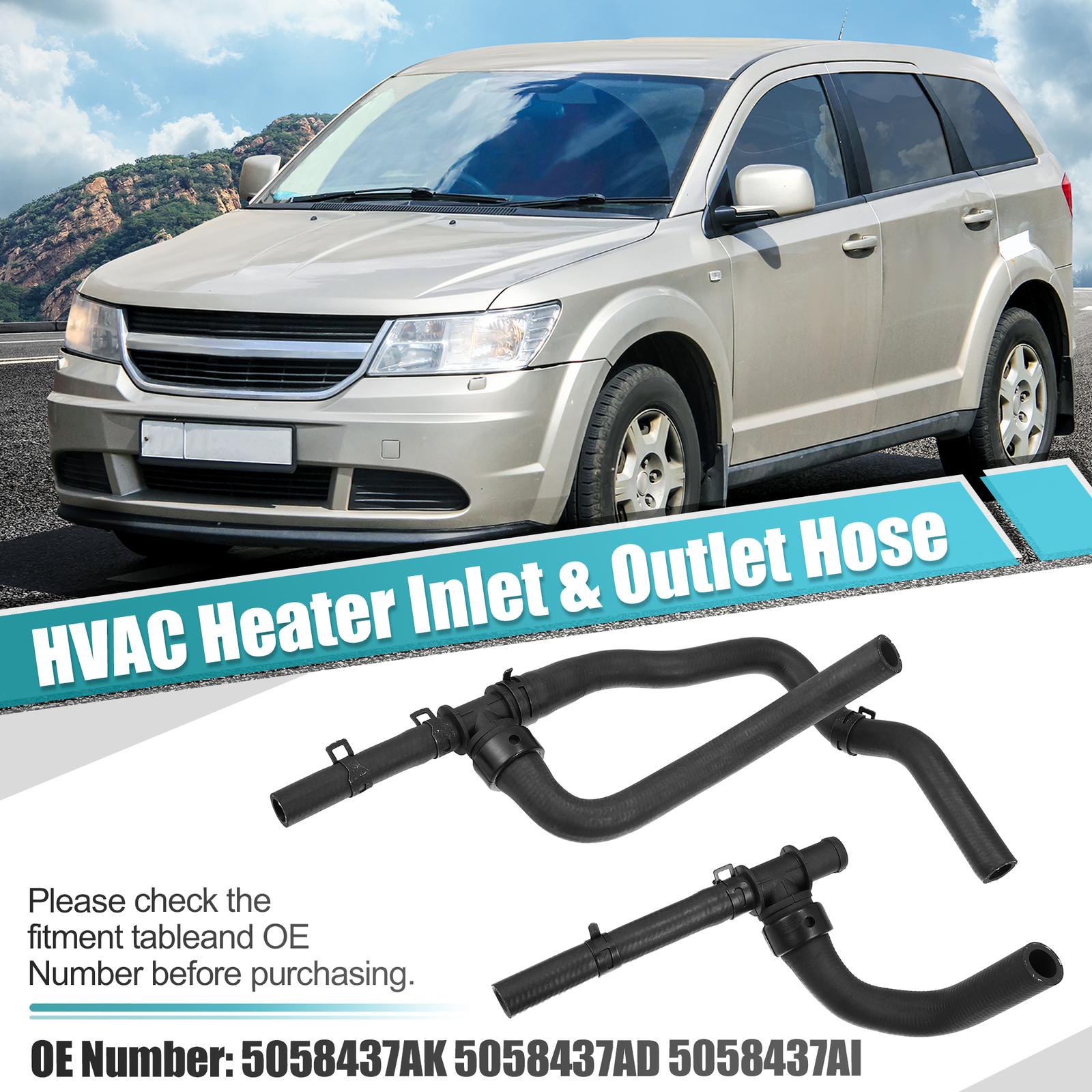 5058437AK Car Heater Hose Assembly Set for Dodge Journey 2.4VVT 2008 ...