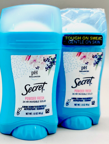 Secret PH Balanced Powder Fresh 24HR Invisible SOLID 1.6 oz x 2PK Exp 1 ...