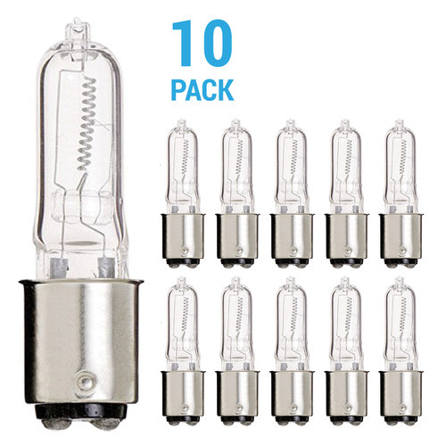 10 Pack 100Q/CL/DC JD Type Bulbs 100W 120V T4 Bayonet BA15d Base Clear ...