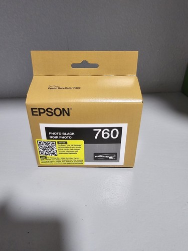 Epson 760 Photo Black Ink Cartridge Genuine T760120 Exp. 03/2026-Sealed ...