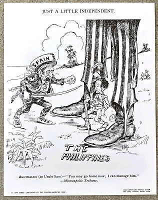 SPANISH-AMERICAN WAR -UNCLE SAM / EMILIO AGUINALDO- MINNEAPOLIS TRIBUNE ...