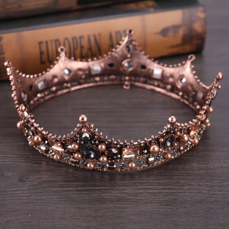 Vintage Baroque Bronze Crown King Queen bridal diadem | eBay