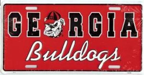 Georgia Bulldogs Red License Plate - 412 | eBay