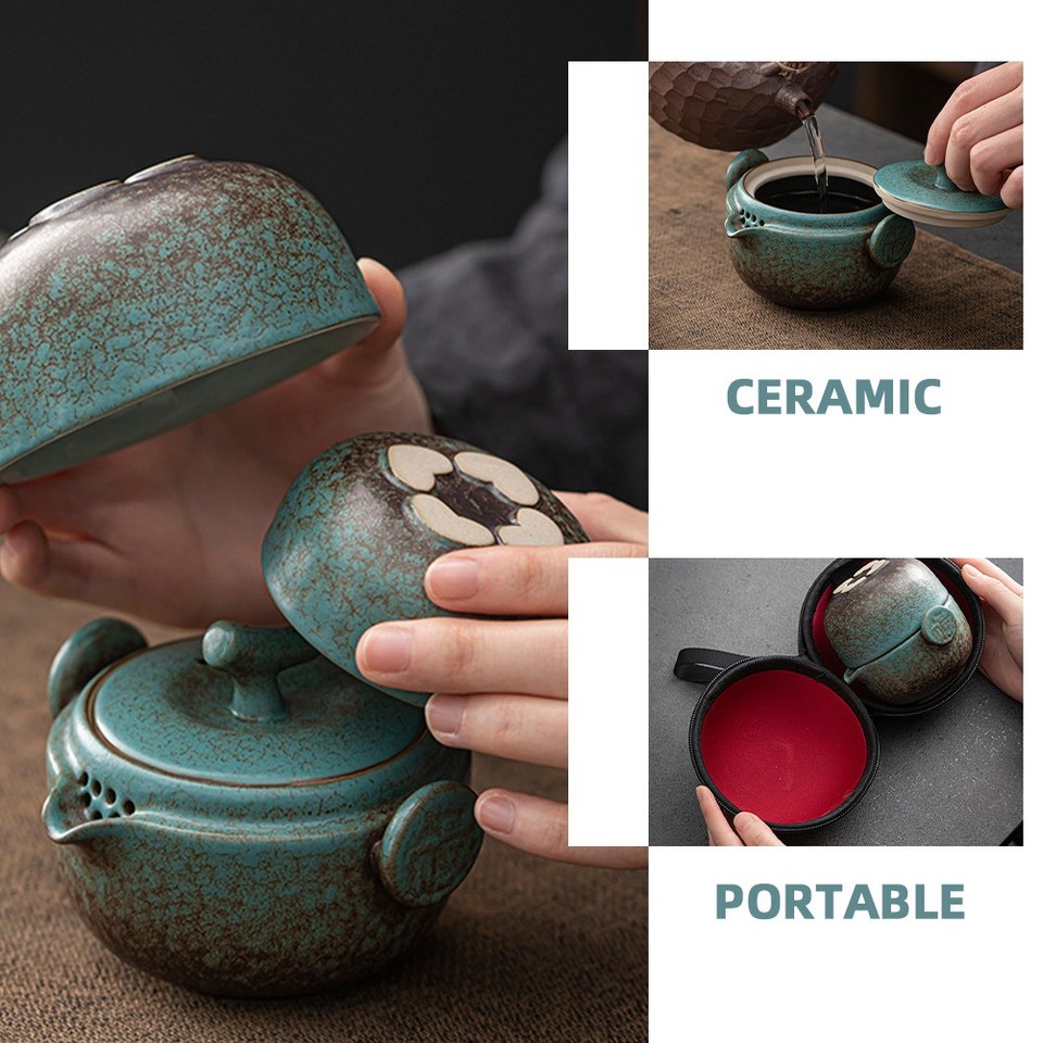 Multicolor Ceramic Tea Pot and Cup Set Portable for Kung Fu Tea ...