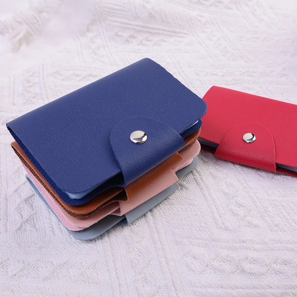 Red 24 Bits Card Holder Business Bank Card Cash Pocket PU Large ...