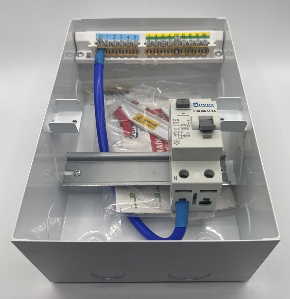 Metal 4 Way garage shed consumer unit distribution board Fuse Board RCD ...