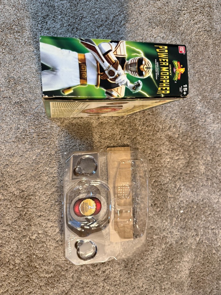 Mighty Morphin Power Rangers Legacy Green & White Morpher BOX ONLY ...