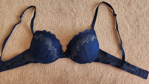 Aerie Navy Blue Sequin Pushup Bra Size 32A | eBay