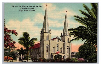 Postcard Key West Florida St Mary's Catholic Church Star of the Sea ...