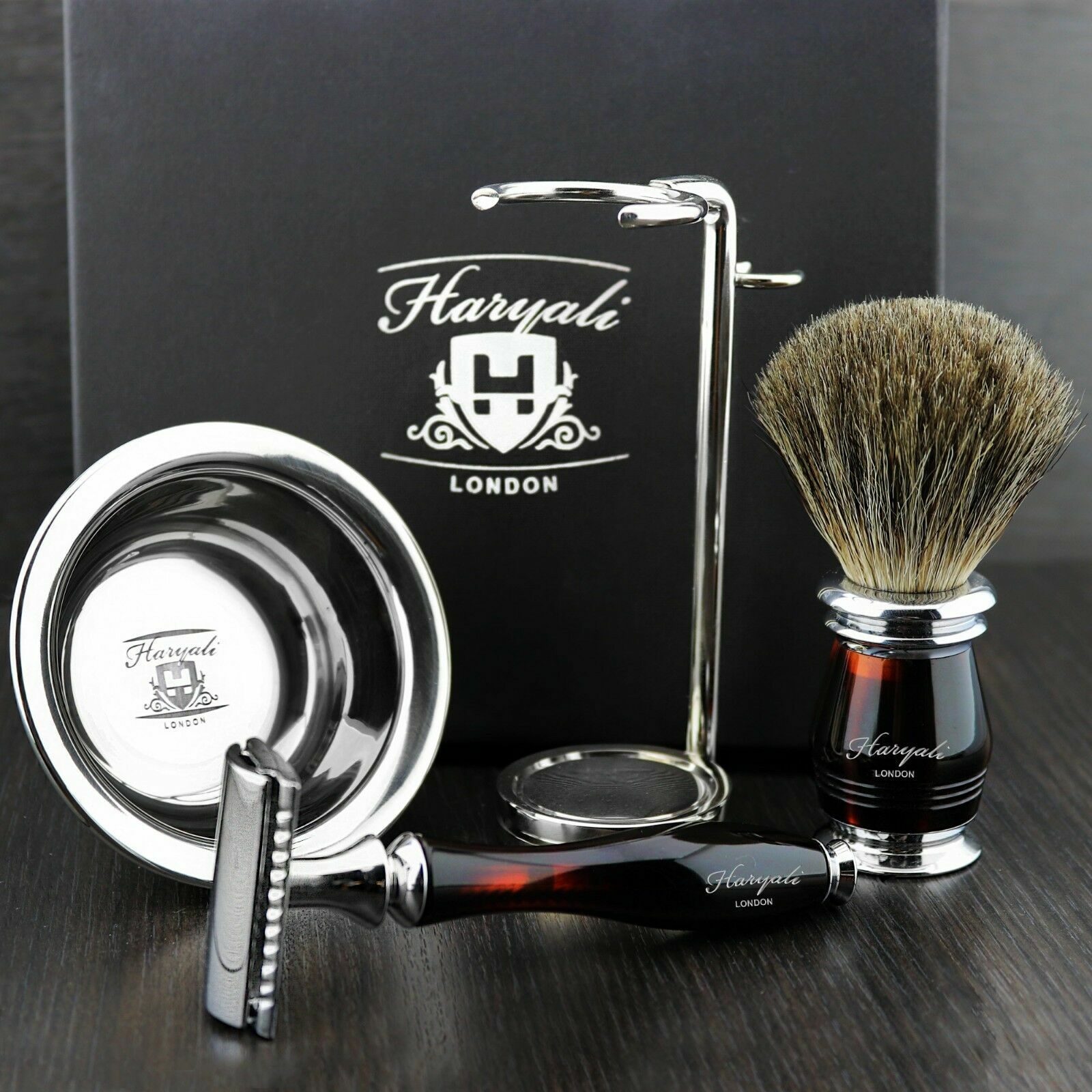 Complete Men Shaving Kit Box ! Safety Razor, Bowl, Brush Stand Holder ...