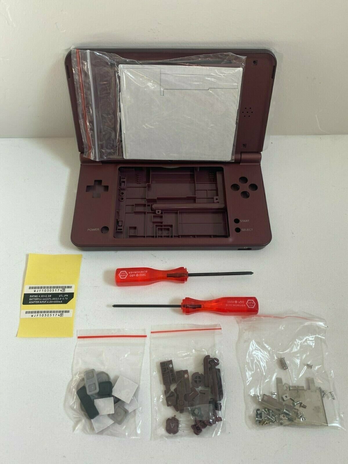 Replacement Housing for Nintendo DSi XL Glass Lens Shell Tools Maroon ...