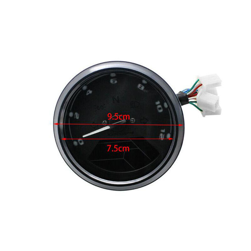 12000RPM LCD Digital Motorcycle Speedometer Tachometer Cafe Racer moto ...