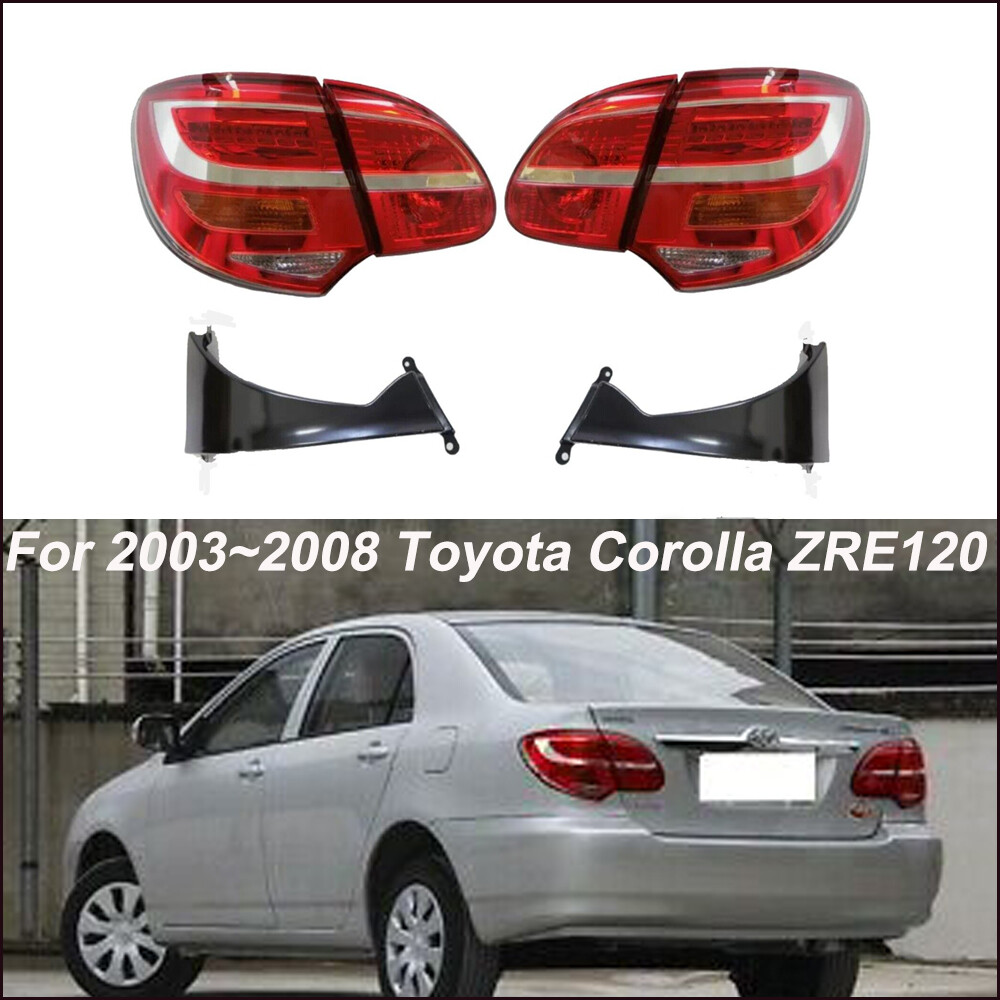 Led Tail Lights Lamp Red / Clear For 03~08 Toyota Corolla ZRE120 ...