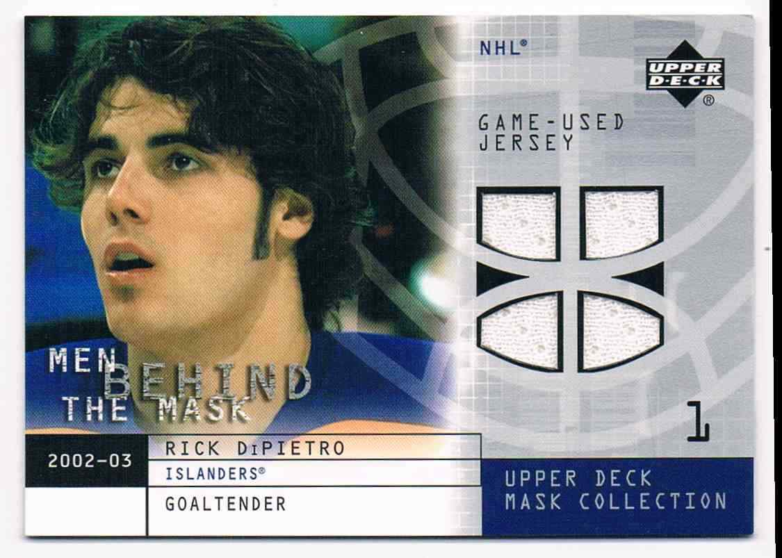 2002-03 UD MASK COLLECTION BEHIND THE MASKED RICK DIPIETRO JERSEY 1 ...