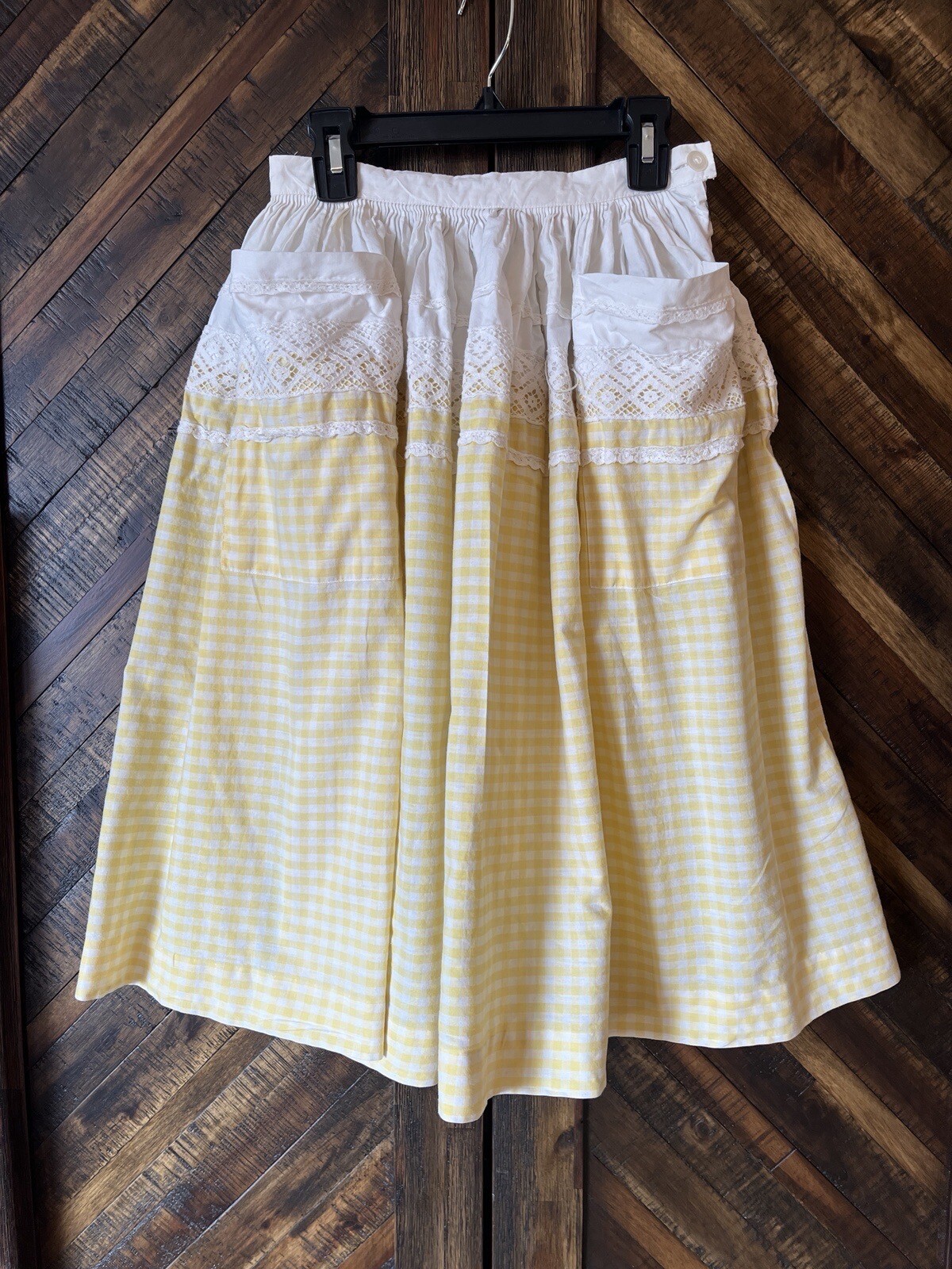 50's Bobbie Brooks Yellow Gingham Rockabilly Lace Tri… - Gem