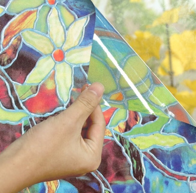 Privacy Window Film ~ Floral Window Sticker ~ 17.7" x 78.7" ~ FLOWER ...