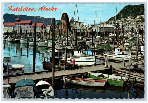 Ketchikan Alaska Postcard Salmon Capitol World Boat Harbor Stedman ...