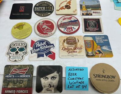 Lot of 24 Vintage Assorted Beer Coasters -Strongbow, Budweiser ...