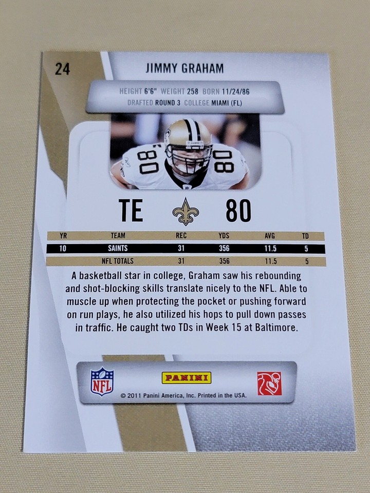 2011 Panini Prestige Jimmy Graham Rookie Review Insert #24 | eBay