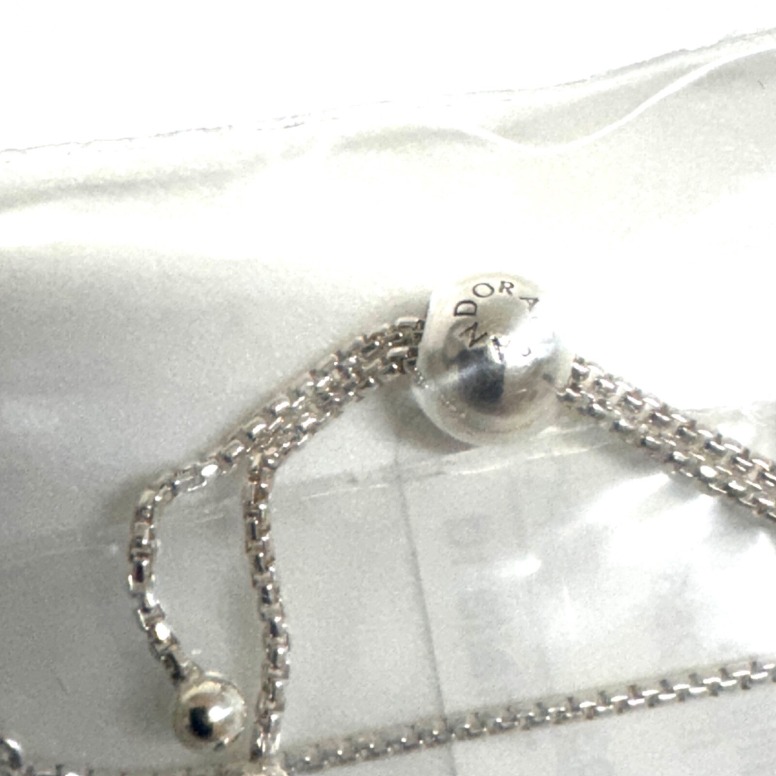 New Pandora Sterling Silver Round Sparkle Sliding Bolo Bracelet ...
