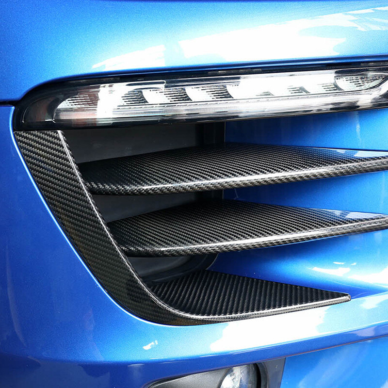 6PCS Real Carbon Fiber Front Light Cover Fit for Porsche Macan 95B.1 2015-18 | eBay