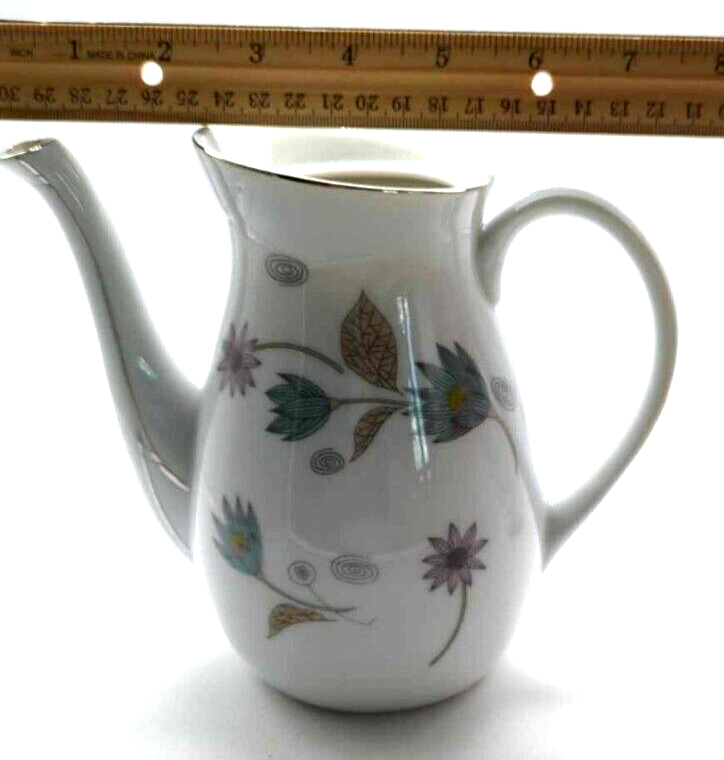 Vintage Mid Century Modern Oriental Lotus Tea Pot By Yamaka Silver Trim ...