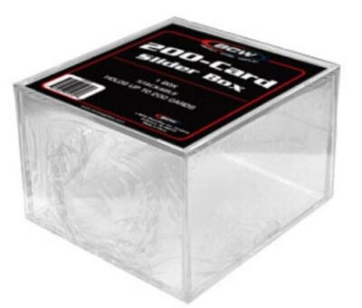 Lot of 50 BCW 200 Count Clear Plastic Trading Card 2-Piece Slider Boxes ...
