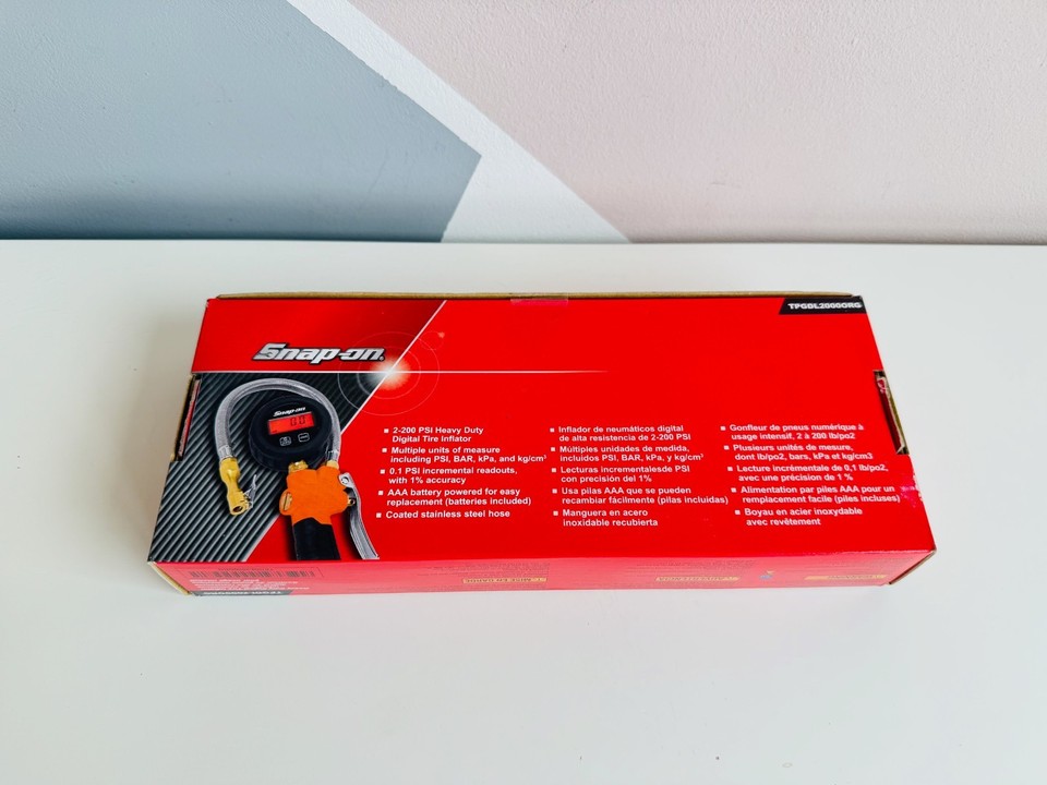 *NEW* Snap On Orange Heavy Duty Digital Tire Inflator TPGDL2000ORG ...