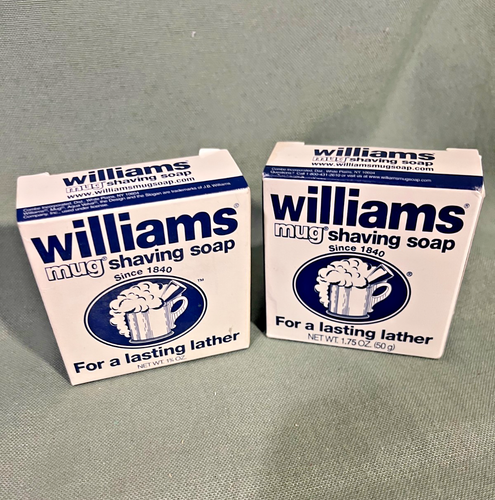 Lot of 2 Williams Mug Shaving Soap 1.75 oz Lasting Lather Bars ...