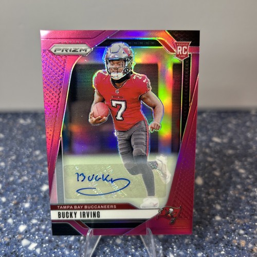 Bucky Irving 2024 Prizm Pink Autograph Rookie AUT Card #316 Tampa Bay ...