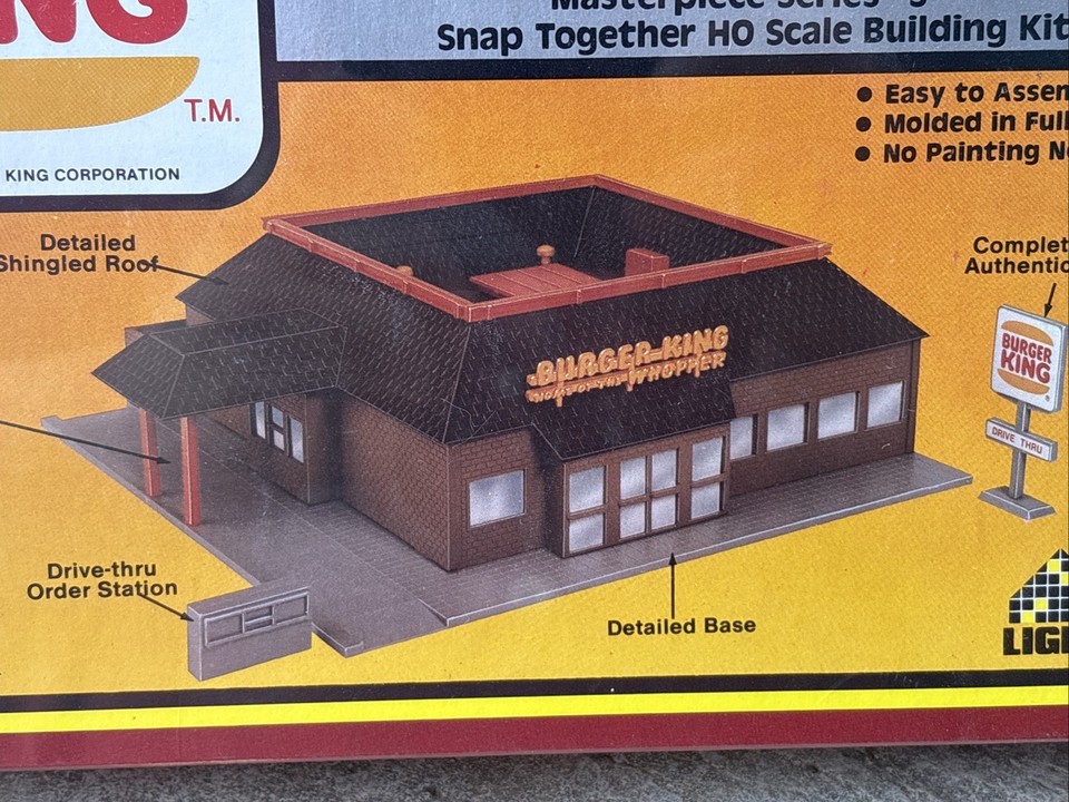 AHM 15401 Burger King Restaurant HO Scale Lighted Building Kit NIP ...