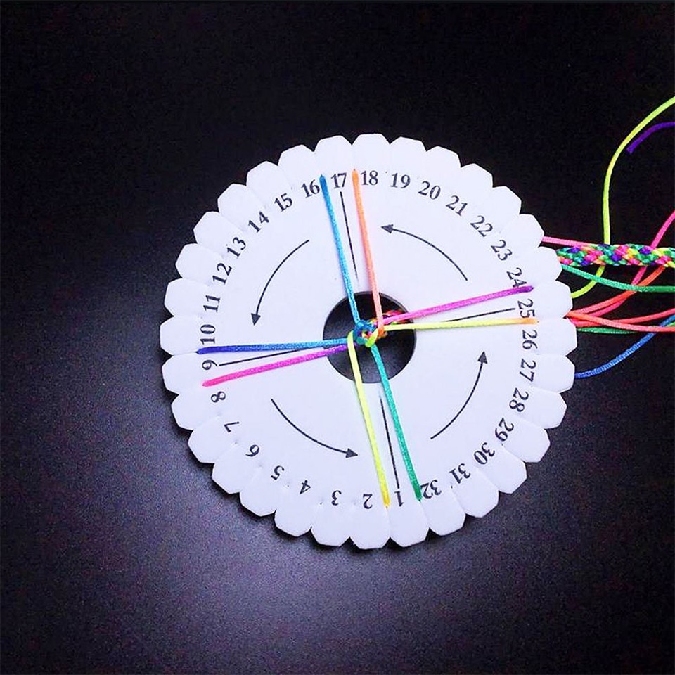 3 Pcs Braider Set EVA Beading Cord Disc Student Bracelet Knitting Board ...