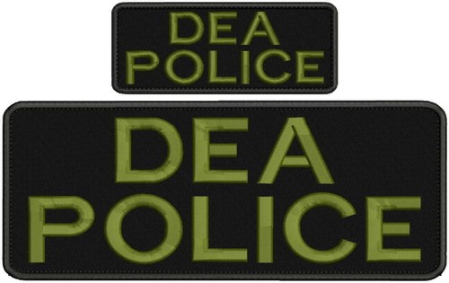 Dea Police embroidery patches 4x10 and 2x5 hook on back letters od ...