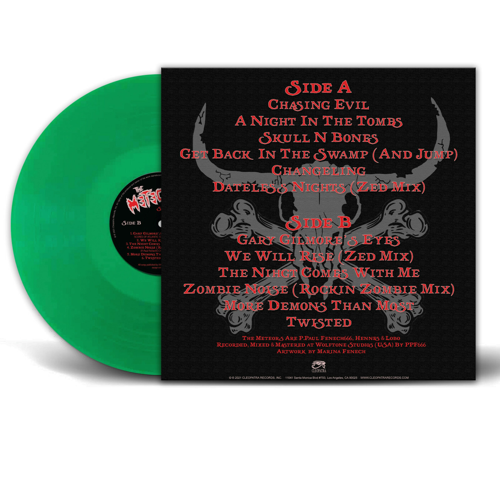 METEORS Skull N Bones Green Vinyl LP Psychobilly Gary Gilmore's Eyes ...