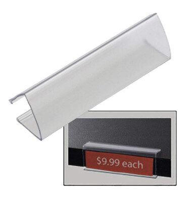 Wood Shelf Label Holder 60 Acrylic Clear Tags Ticket Holds 7/8" x 3 1/8 ...