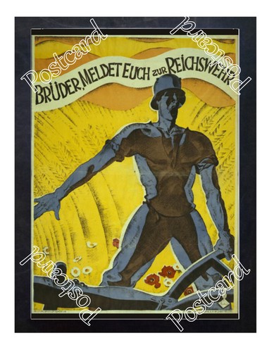 Historic WWI German Poster Brothers, enlist in the Reichswehr Postcard ...