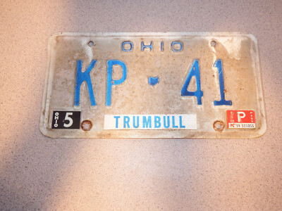 Vtg 1980s Ohio Specialty Custom License Plate Blue & White | eBay