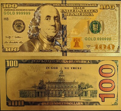 24K GOLD $100 Dollar Bill 2009 Series Collectible Novelty Collection ...