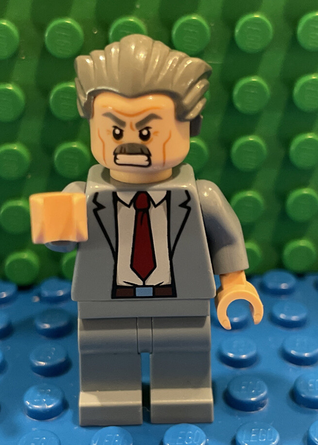 Lego J JONAH JAMESON Minifigure 76005 Spider-man Marvel gray suit | eBay