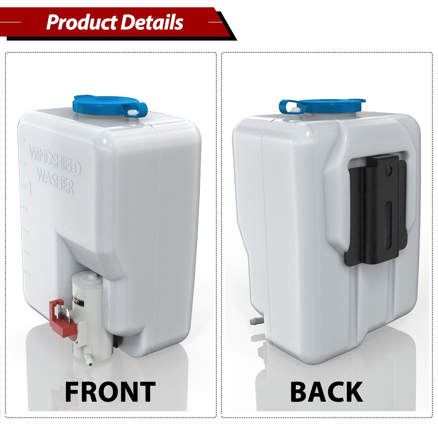 12V Windshield Wiper Motor Washer Reservoir Kit for Polaris RZR Can-Am ...