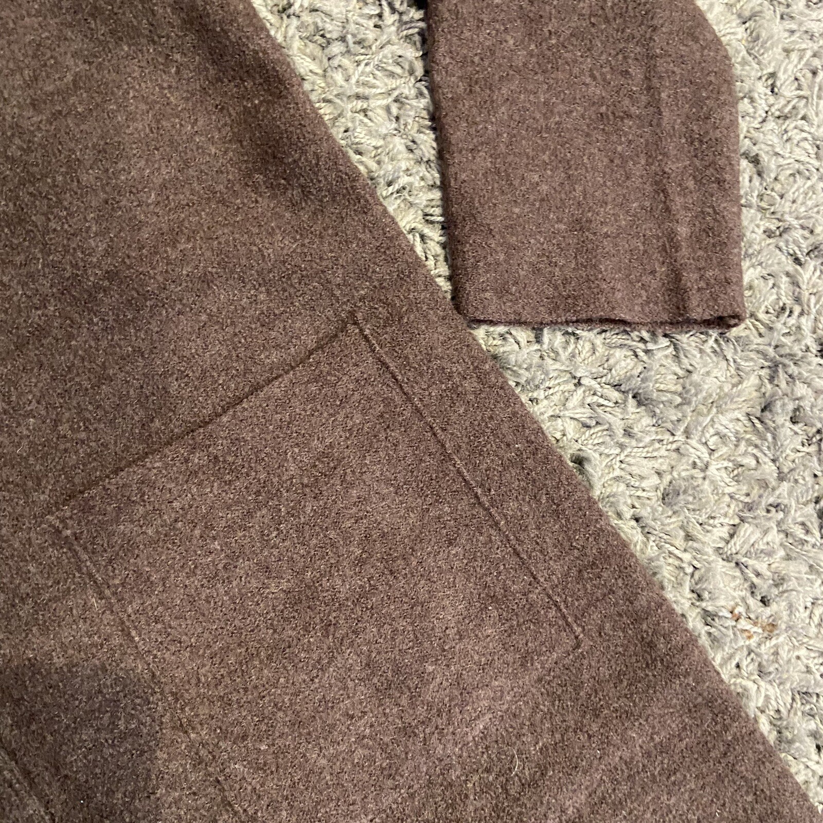 Herman Geist 100% Wool Brown Long Duster Fringe Hem Coat Size M | eBay