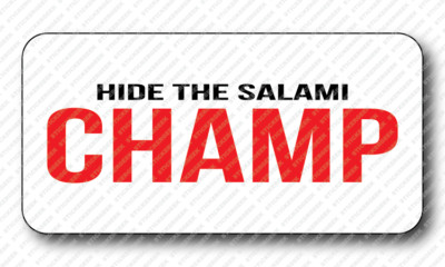 Hide The Salami Champ Gag Joke Prank Funny Hard Hat Construction ...