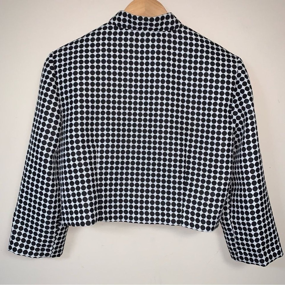 Black Polka Dot Blazer Suit Jacket Women’s Size 8 Classic Button ...
