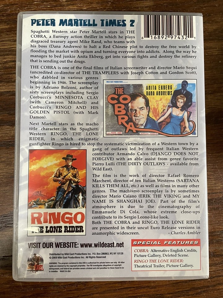 Classic Western Double Feature: Ringo the Lone Rider & Cobra DVD Peter ...