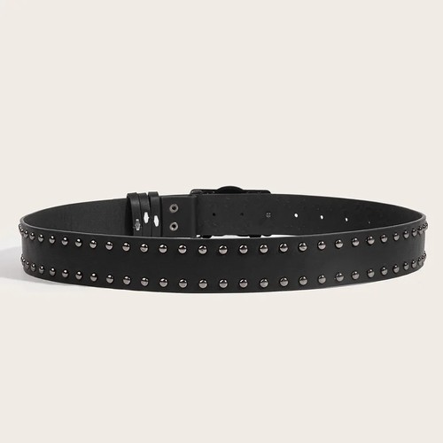 Gothic Punk Skull Belt Black Rock Style Metal Biker Studded Unisex ...
