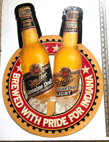 Miller Genuine Draft Light Metal Beer Bar Sign 27" x 19" Great Graphics ...