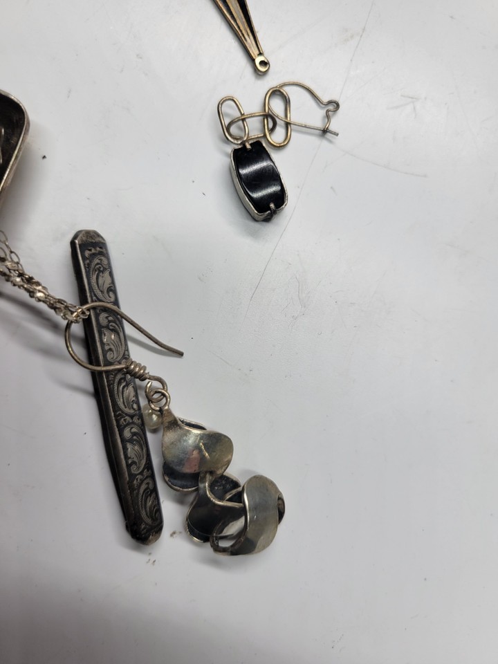 Vintage Sterling Silver Alpaca Silver Tone Jewelry Scrap Lot Antique ...