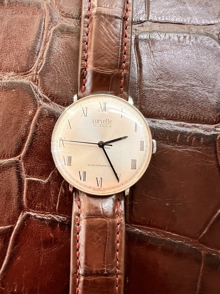 Vintage 1970s Corvette Swiss Watch, Manual Wind, Beautiful Sunburst ...