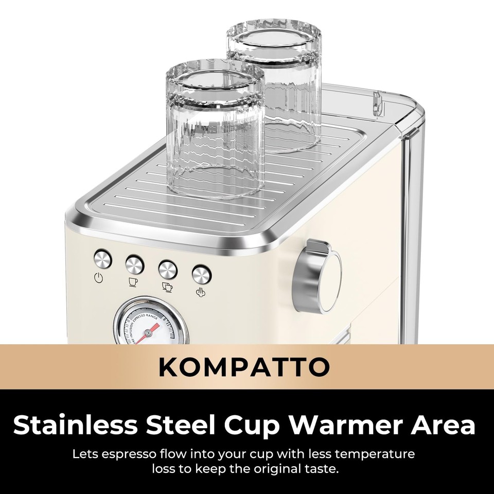 Slim Espresso Machine with Milk Frother Steam Wand, 20 Bar Professional ...