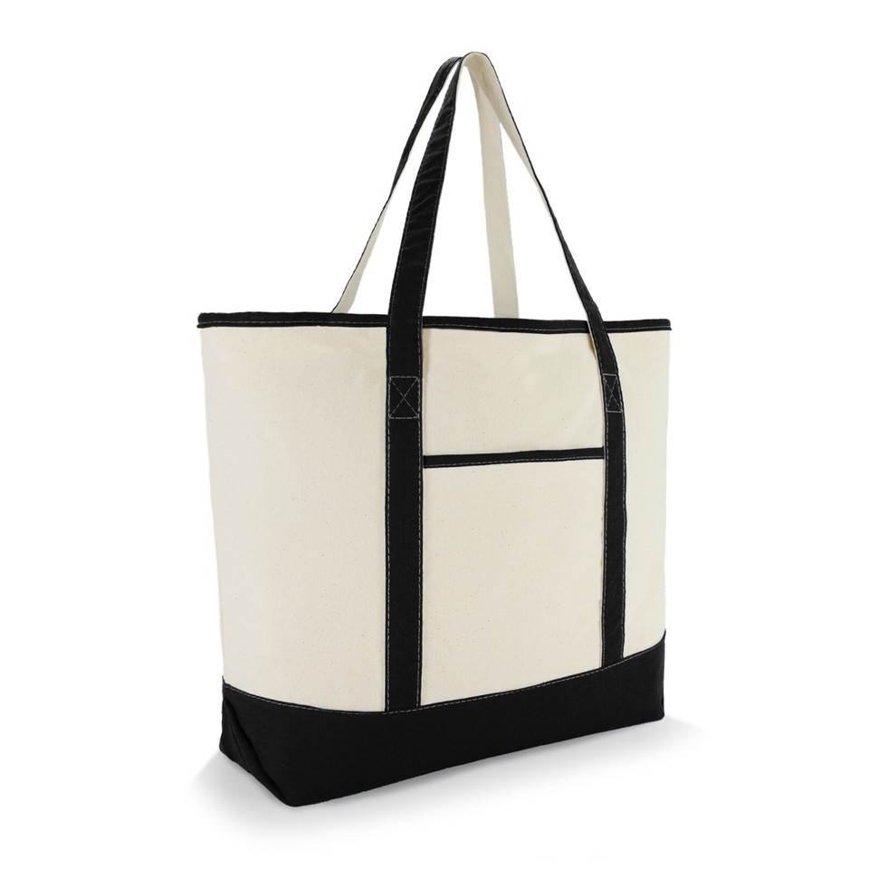 22" Extra Large Open Top Shopping Tote Grocery Bag with Outer Pocket | eBay